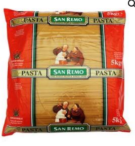 GG's Gourmet Foods. Pasta, Sphaghetti 2x5Kg (BOX) - San Remo